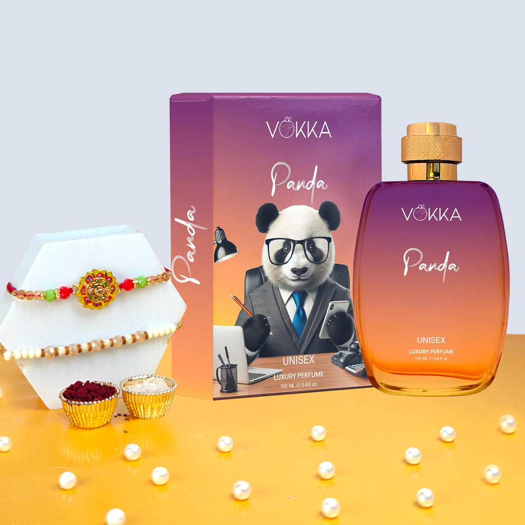 VOKKA Rakhi Gift for Brother –1 Unisex Panda Perfume 100ml with 2 Rakh ...
