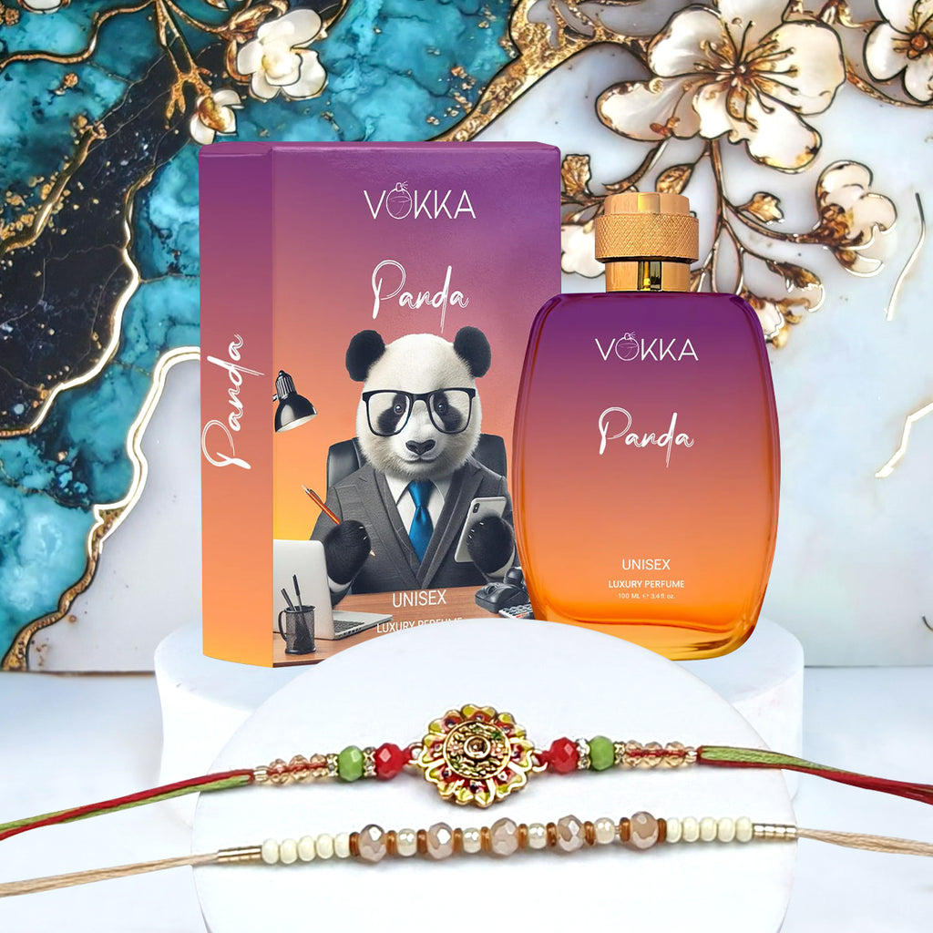 VOKKA Rakhi Gift for Brother –1 Unisex Panda Perfume 100ml with 2 Rakh ...